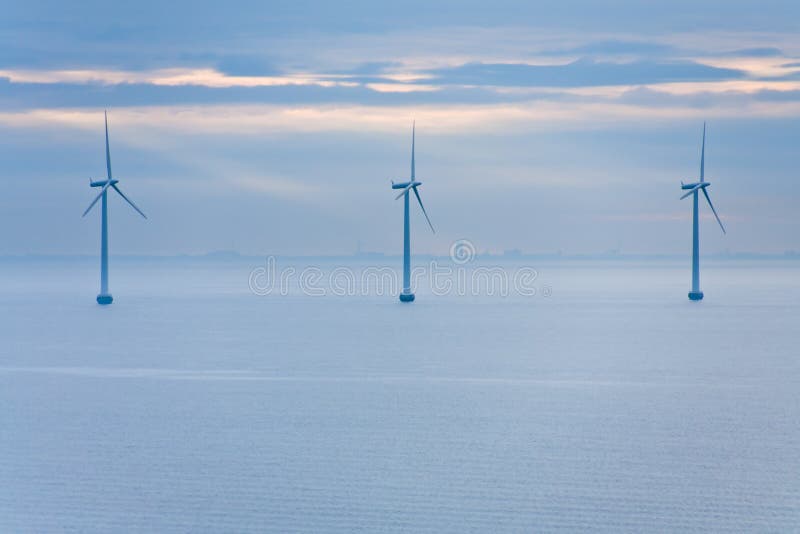 Middelgrunden - Offshore Wind Farm Near Copenhagen Stock Photo - Image ...