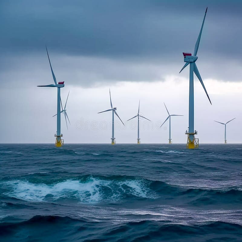 Offshore Wind Park Created with Generative AI Technology Stock ...