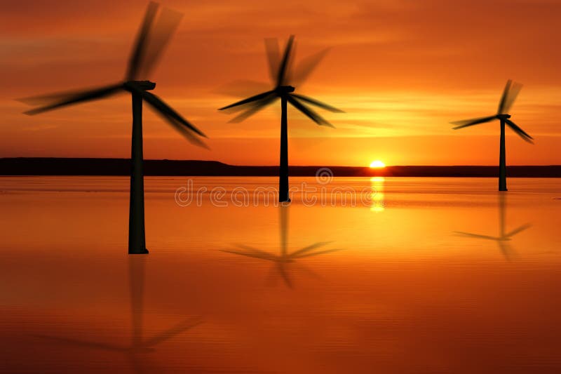Offshore wind power plant stock image. Image of virtual - 17474801