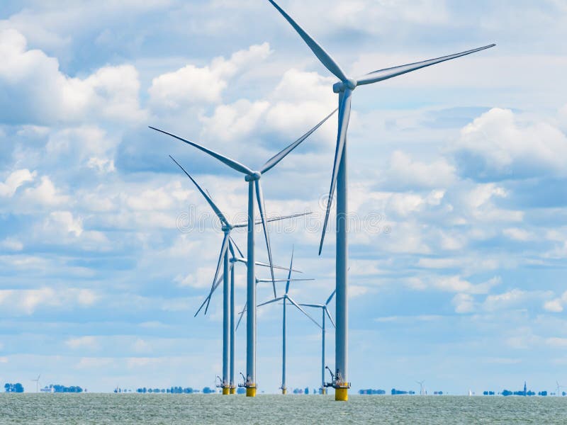 Offshore wind power plants editorial stock photo. Image of ecology ...