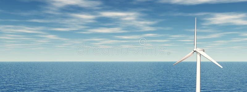 Offshore Wind Turbines and Solar Panels Line Icon, Green Energy Concept ...