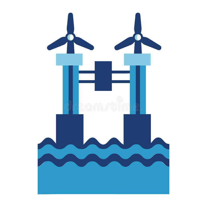 Offshore Wind Turbine Energy Icon Stock Vector - Illustration of wind ...