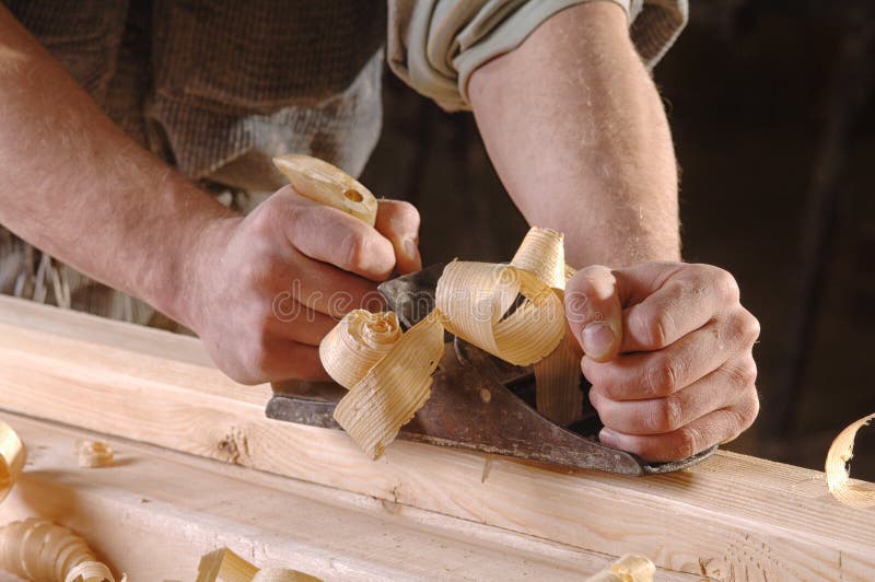 Oficina Da Obra De Carpintaria Com Madeira Imagem de Stock - Imagem de ...