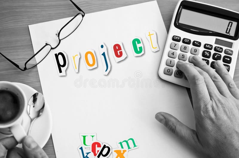 Oficina Del Concepto Y Proyecto De La Palabra Stock de ilustración ...