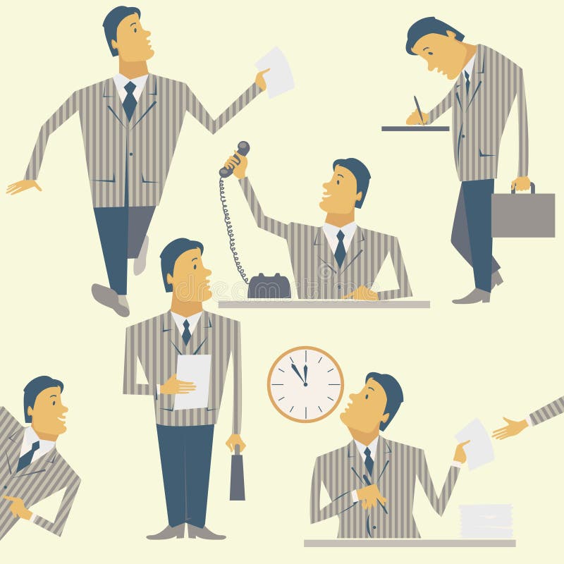 Oficina Manager ilustración del vector. Ilustración de caracteres ...