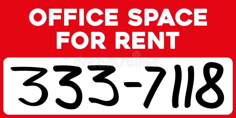 Ofiice space for rent sign stock vector. Illustration of advertising ...
