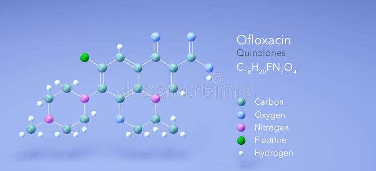 Ofloxacin Molecule, Molecular Structures, Quinolones, 3d Model ...