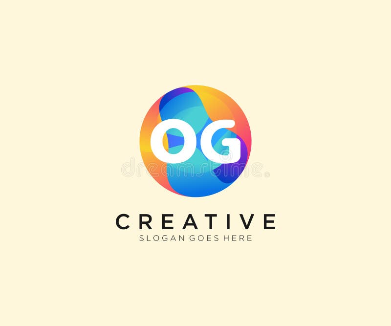 OG Initial Logo with Colorful Circle Template Vector Stock Vector ...