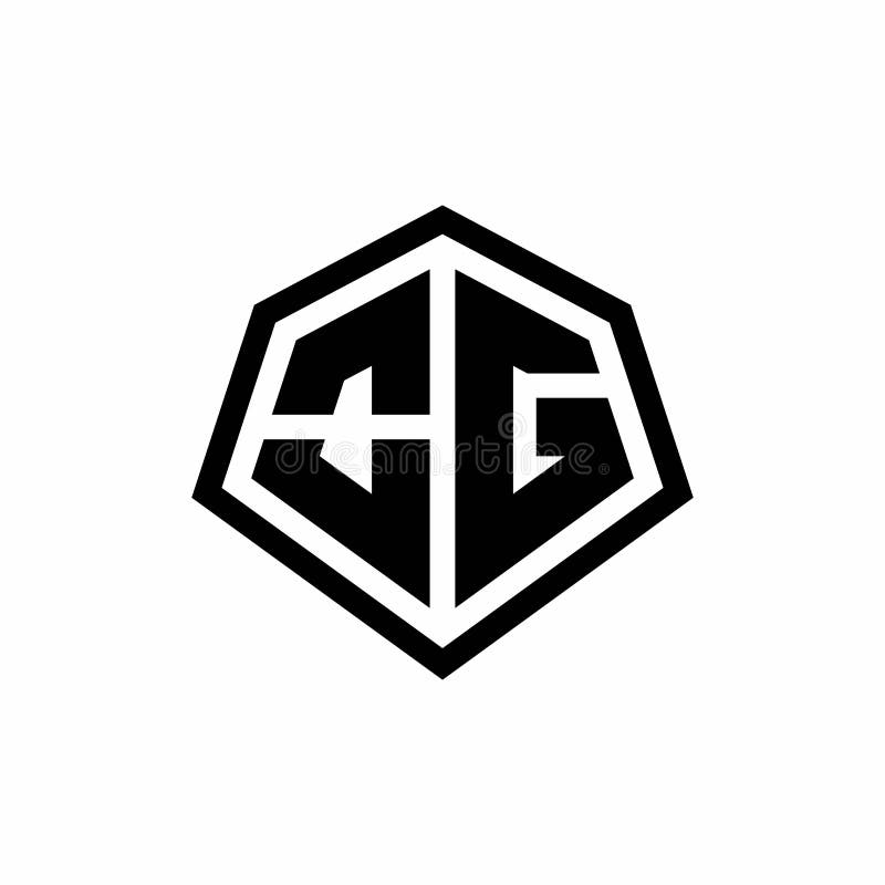 OG Monogram Logo with Hexagon Shape and Line Rounded Style Design ...