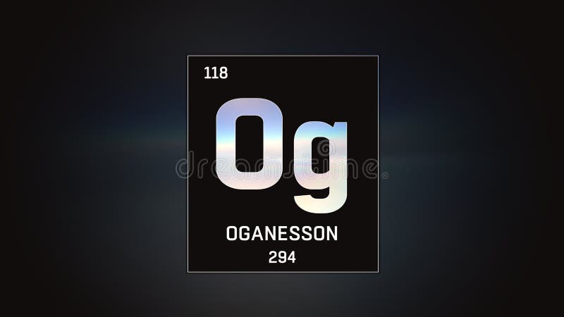 Oganesson As Element 118 of the Periodic Table 3D Illustration on Grey ...