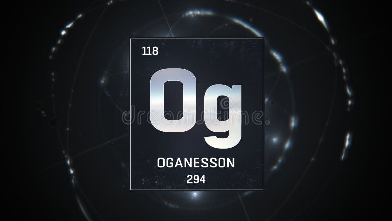 Oganesson As Element 118 of the Periodic Table 3D Illustration on Blue ...