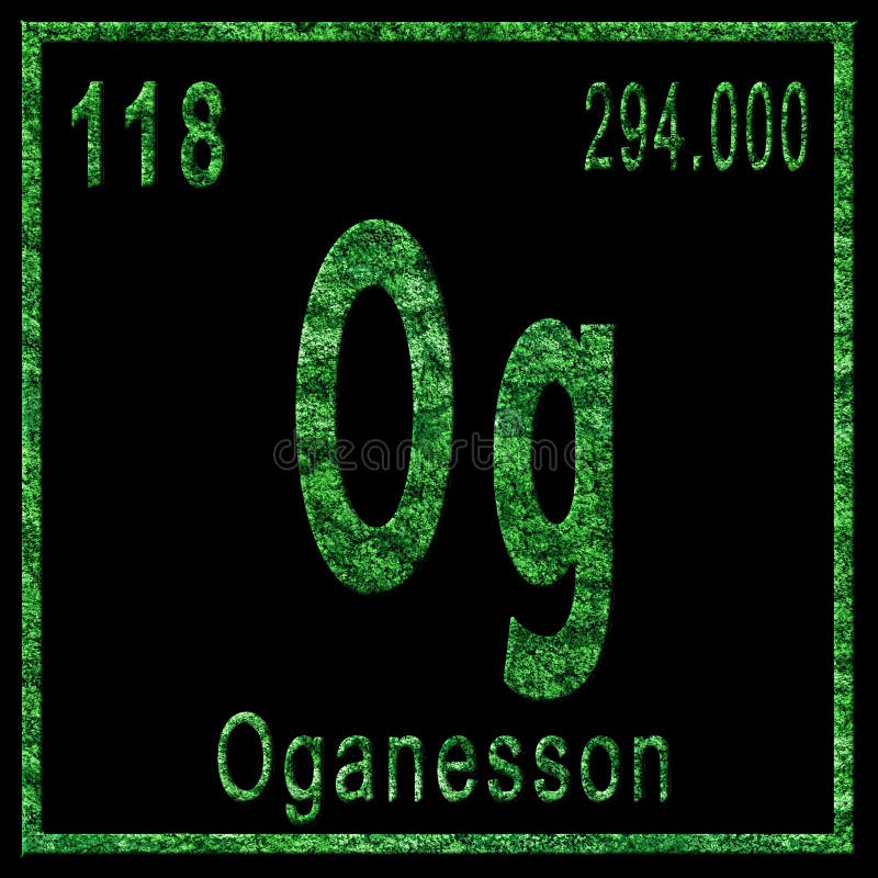 Oganesson Chemical Element, Green Edition Stock Photo - Image of symbol ...