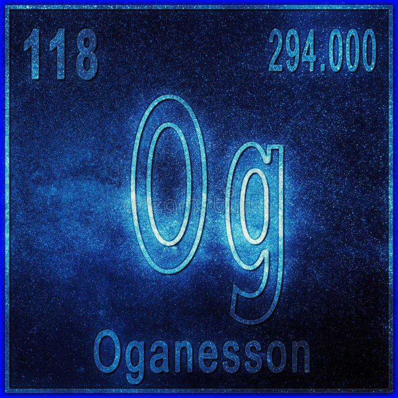 Oganesson Chemical Element, Sign with Atomic Number and Atomic Weight ...