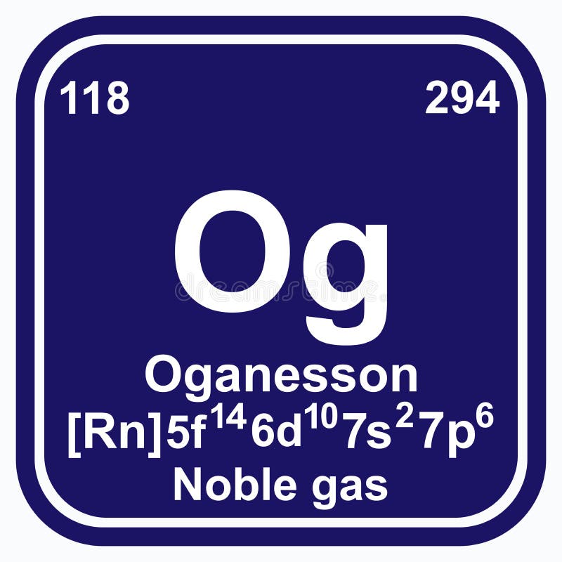 Periodic Table Element Oganesson Icon Stock Illustration - Illustration ...