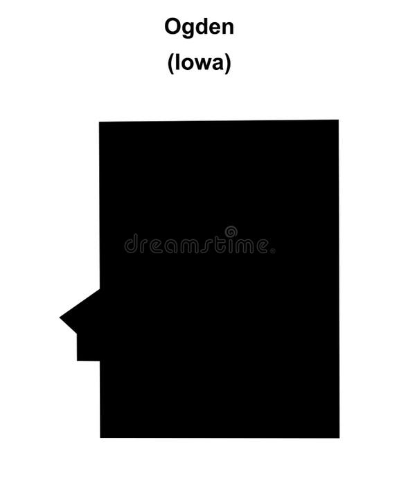 Ogden outline map stock vector. Illustration of city - 387206432