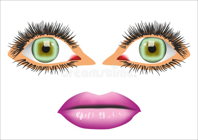 Ogen en mond vector illustratie. Illustration of persoon - 14724889