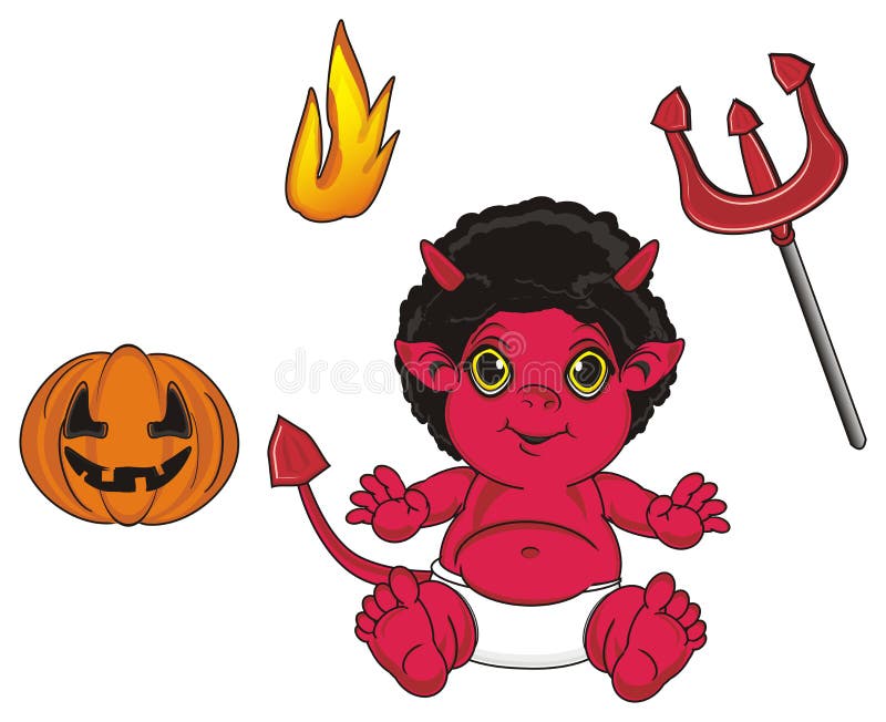 Oggetti Del ` Del Demone E Del Demone S Illustrazione di Stock ...