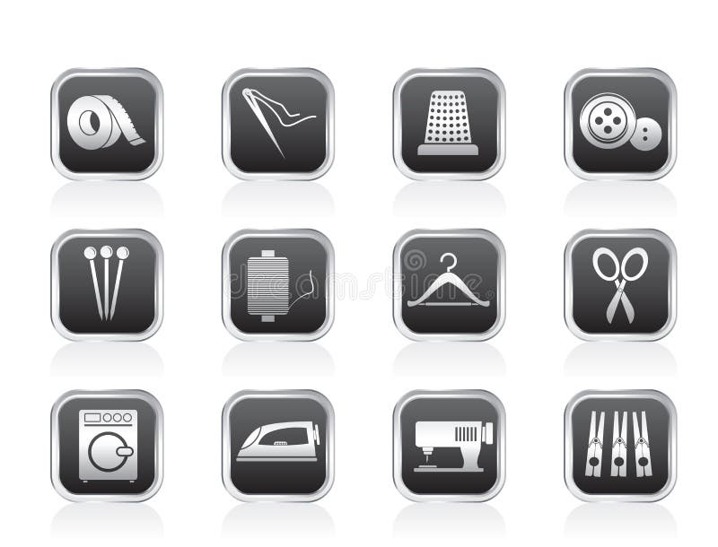 Oggetti Della Tessile Ed Icone Di Industria Illustrazione Vettoriale ...