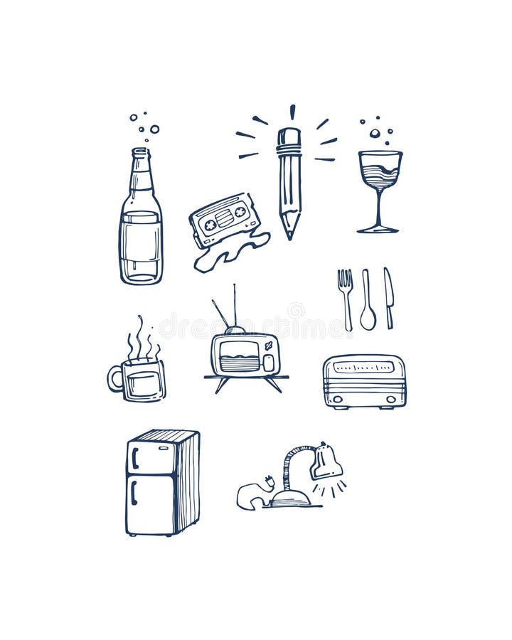 Oggetti vari 2 illustrazione di stock. Illustrazione di vassoio - 43269806