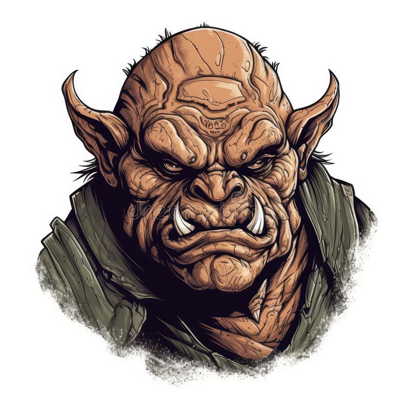 Ogre on White Background Logo Digital Art. Generative AI Stock ...