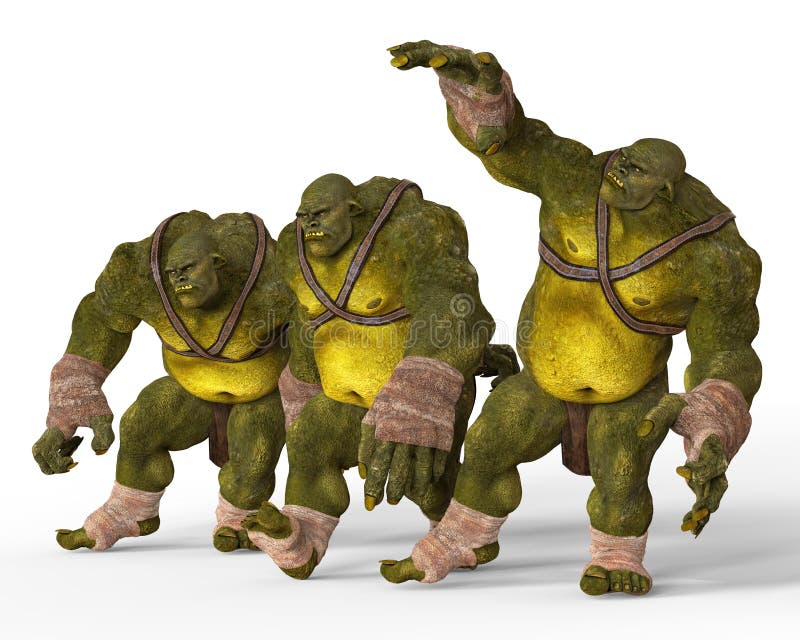 Ogres 3D Illustration stock illustration. Illustration of demon - 79041394