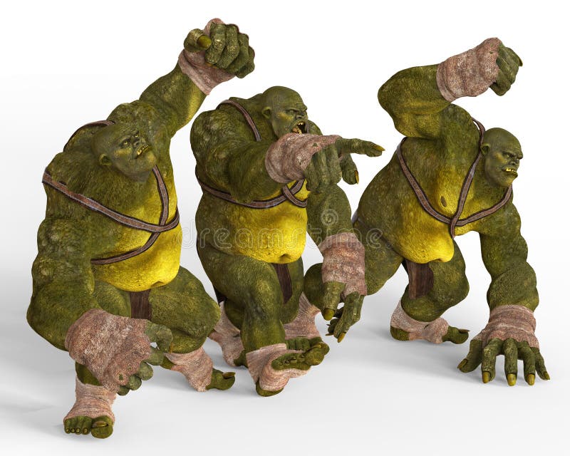 Ogres 3D Illustration stock illustration. Illustration of monster ...