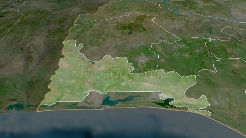 Ogun, Nigeria - Highlighted. Satellite Stock Illustration ...