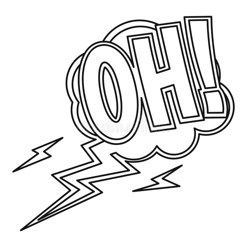 Oh, Comic Text Sound Effects Icon, Outline Style Stock Vector ...