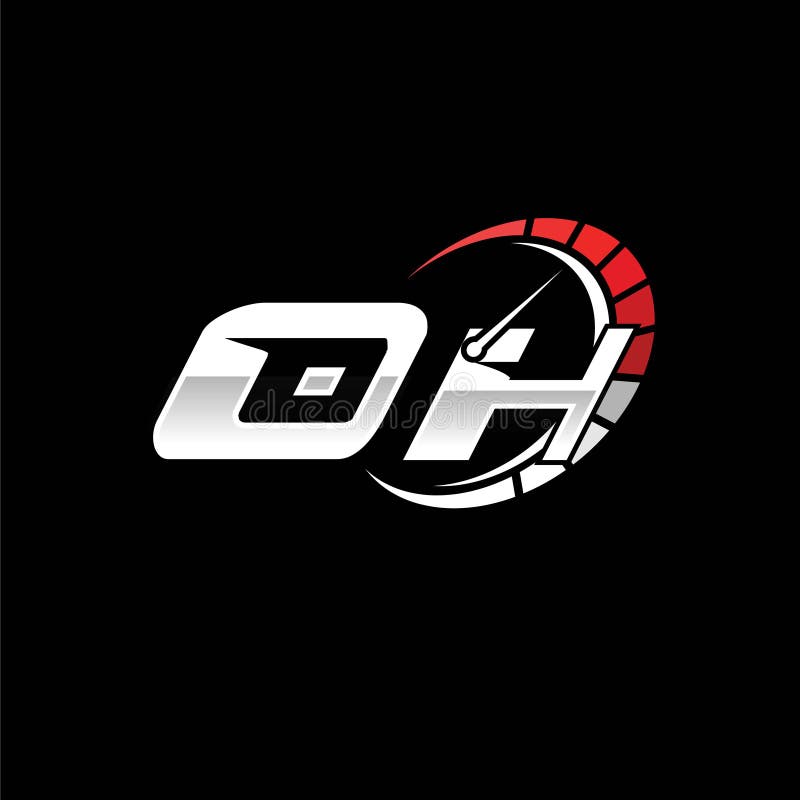 OH Logo Letter Speed Meter Racing Style Stock Vector - Illustration of ...