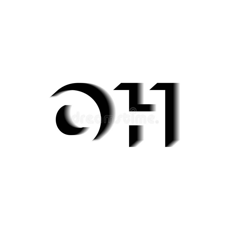 OH Monogram Shadow Shape Style Stock Vector - Illustration of vector ...