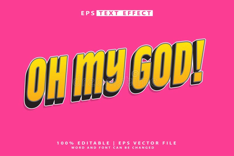 Oh My God Editable Text Effect 3d Text Mockup Stock Vector ...