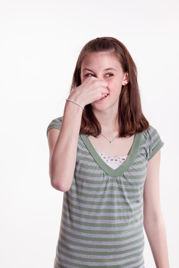 Oh, Stinky! stock photo. Image of smell, expression, teen - 13356146