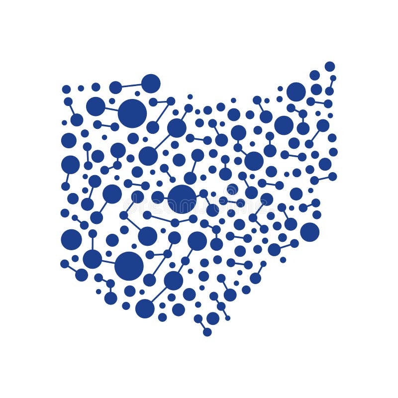 Ohio State map by counties stock illustration. Illustration of lines ...