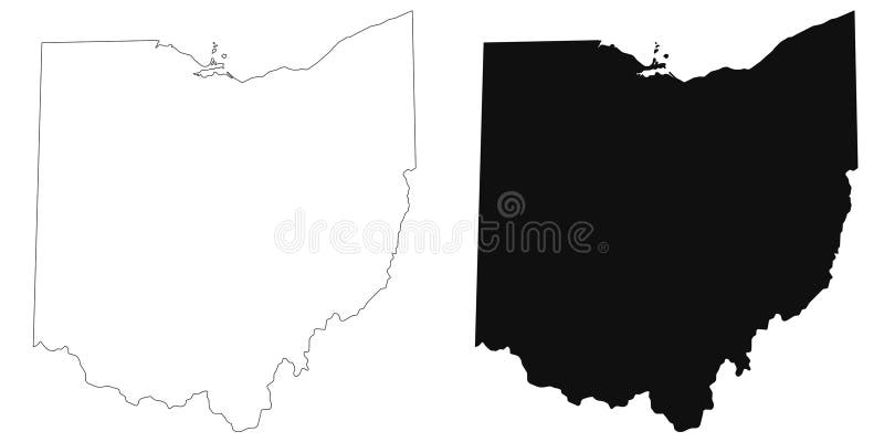 Ohio Administrative Map, Ohio Outline and Counties State Map Set ...