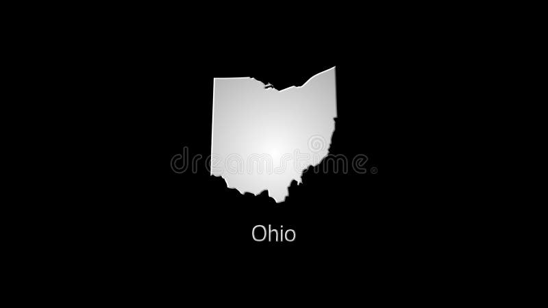 Ohio Animated Map Sequence on Black Background Stock Footage - Video of ...