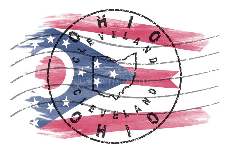 Ohio Cleveland Seal Map Design Stock Illustration - Illustration of ...
