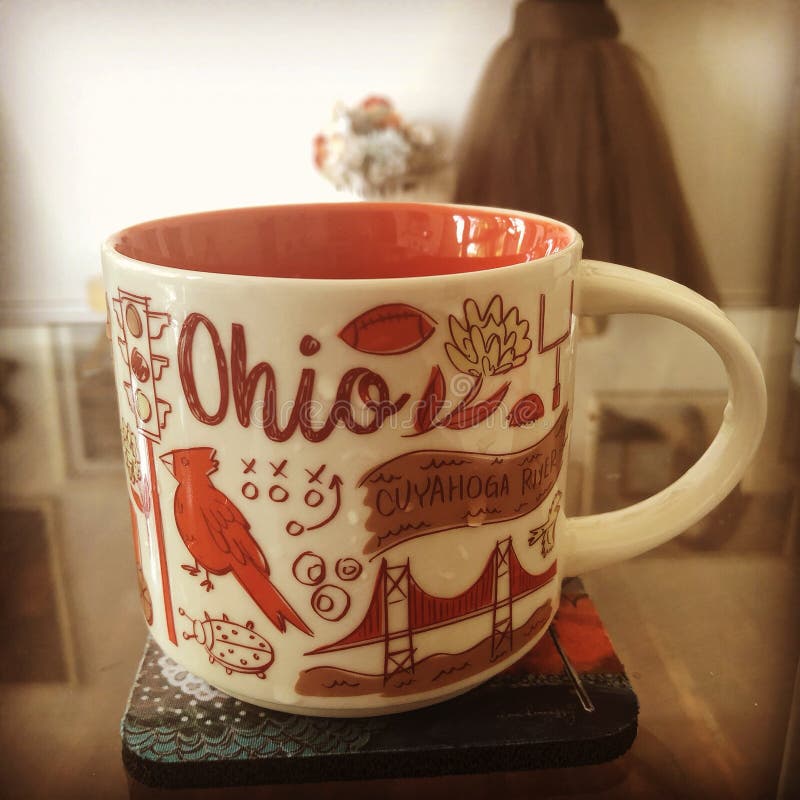 Ohio coffee mug on desk stock image. Image of ohio, bird - 117103961