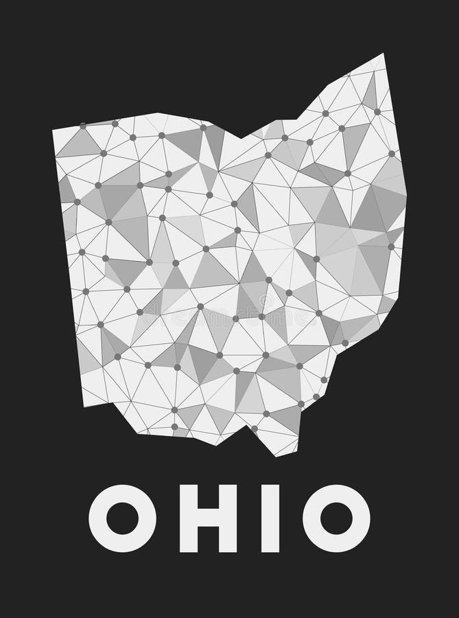 Ohio - Communication Network Map of Us State. Stock Vector ...