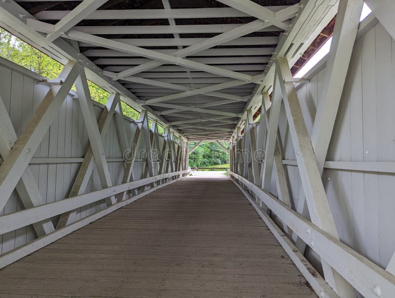 Historical Ohio Covered Bridge Everett Stock Image - Image of track ...