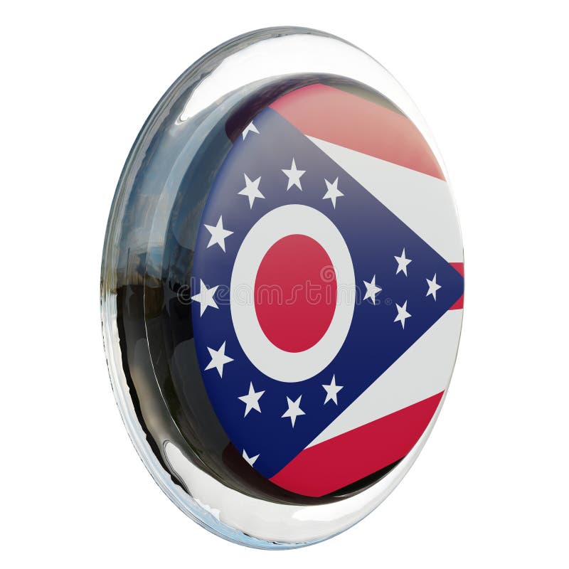 Ohio 3D flag stock illustration. Illustration of badge - 255014029