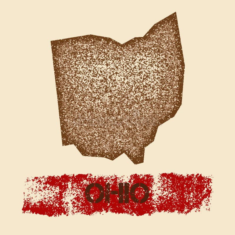 Ohio Distressed Map Vector Stock Illustrations – 19 Ohio Distressed Map ...