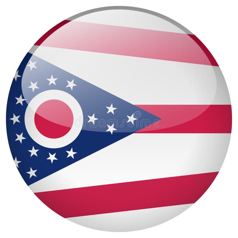 Ohio flag button stock vector. Illustration of graphic - 302114360