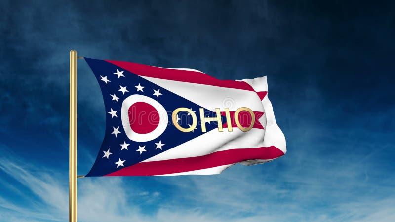 Ohio Flag Slider Style with Title. Waving in the Stock Footage - Video ...