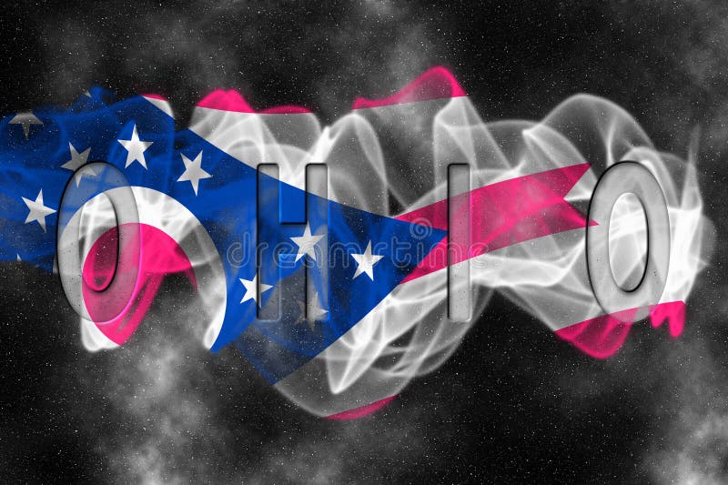 Ohio Flag with Starry Background Stock Illustration - Illustration of ...