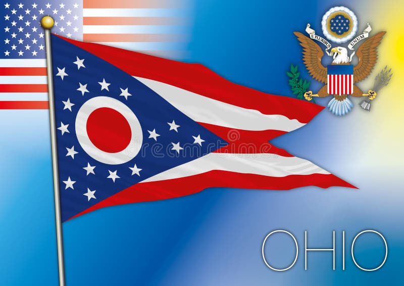 Ohio flag, us state stock illustration. Illustration of america - 56802614