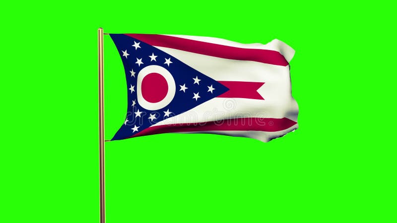 Ohio Flag Realistic Waving in the Wind 4K Video, Green Screen ...