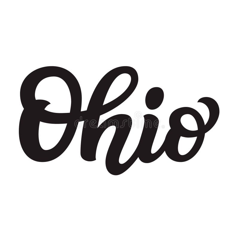 Ohio Hand Getrokken Van Letters Voorziende Tekst Vector Illustratie ...