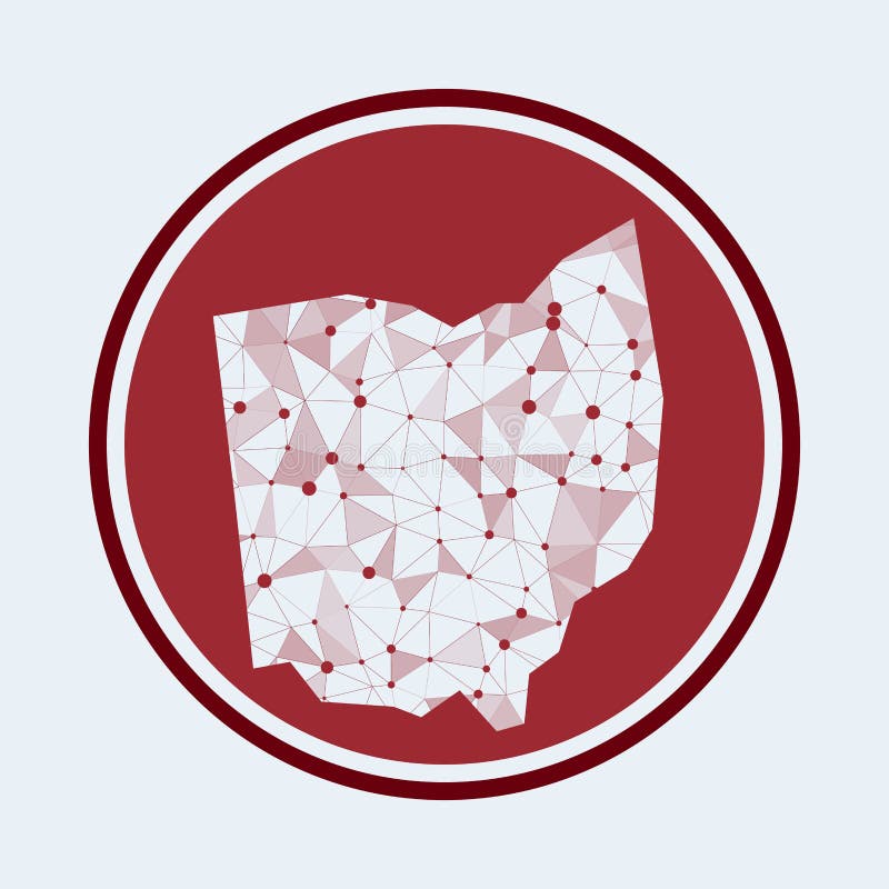 Ohio Round Grunge Stamp with Us State Map and. Stock Vector ...