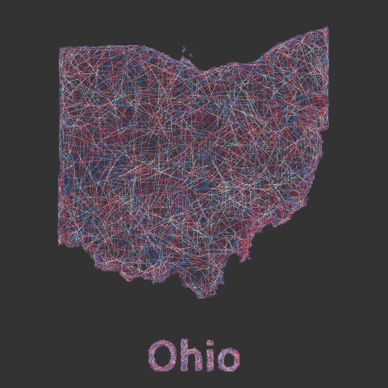 Ohio line art map stock vector. Illustration of state - 105386603