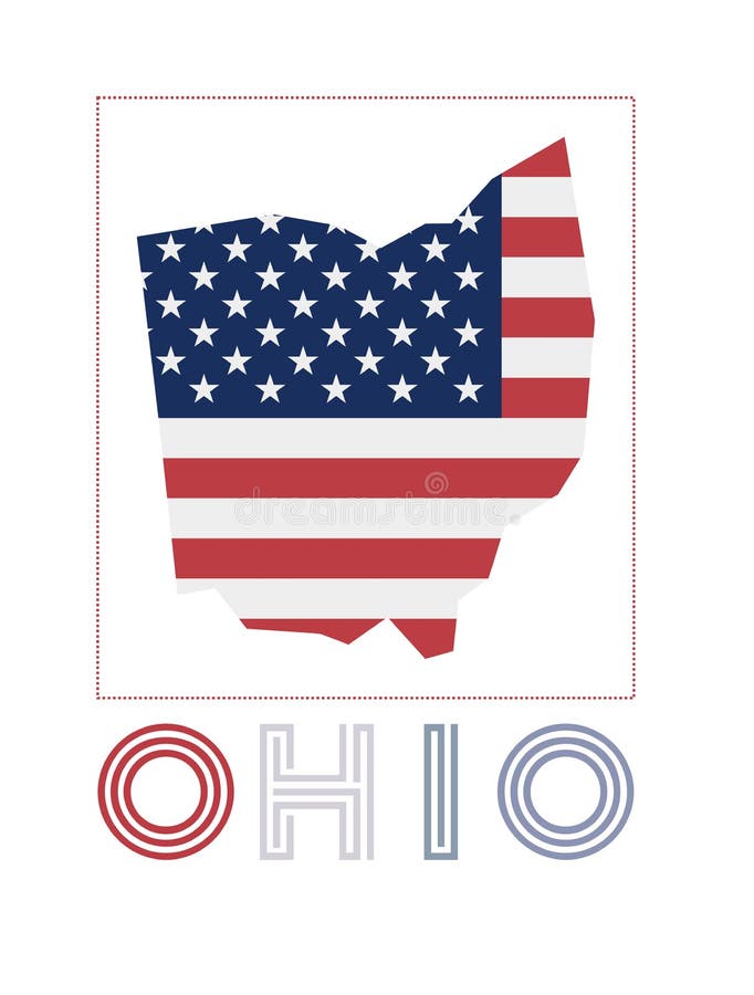 Ohio Logo. Map of Ohio with Us State Name and. Stock Vector ...